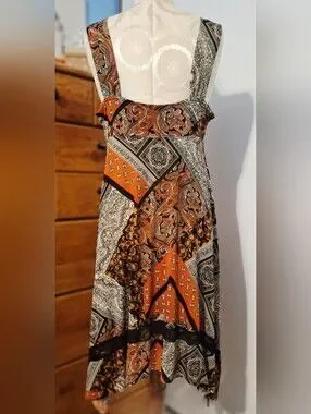 Papillon Blanc | Dresses | Papillon Blanc Orange Black Cream Boho ...